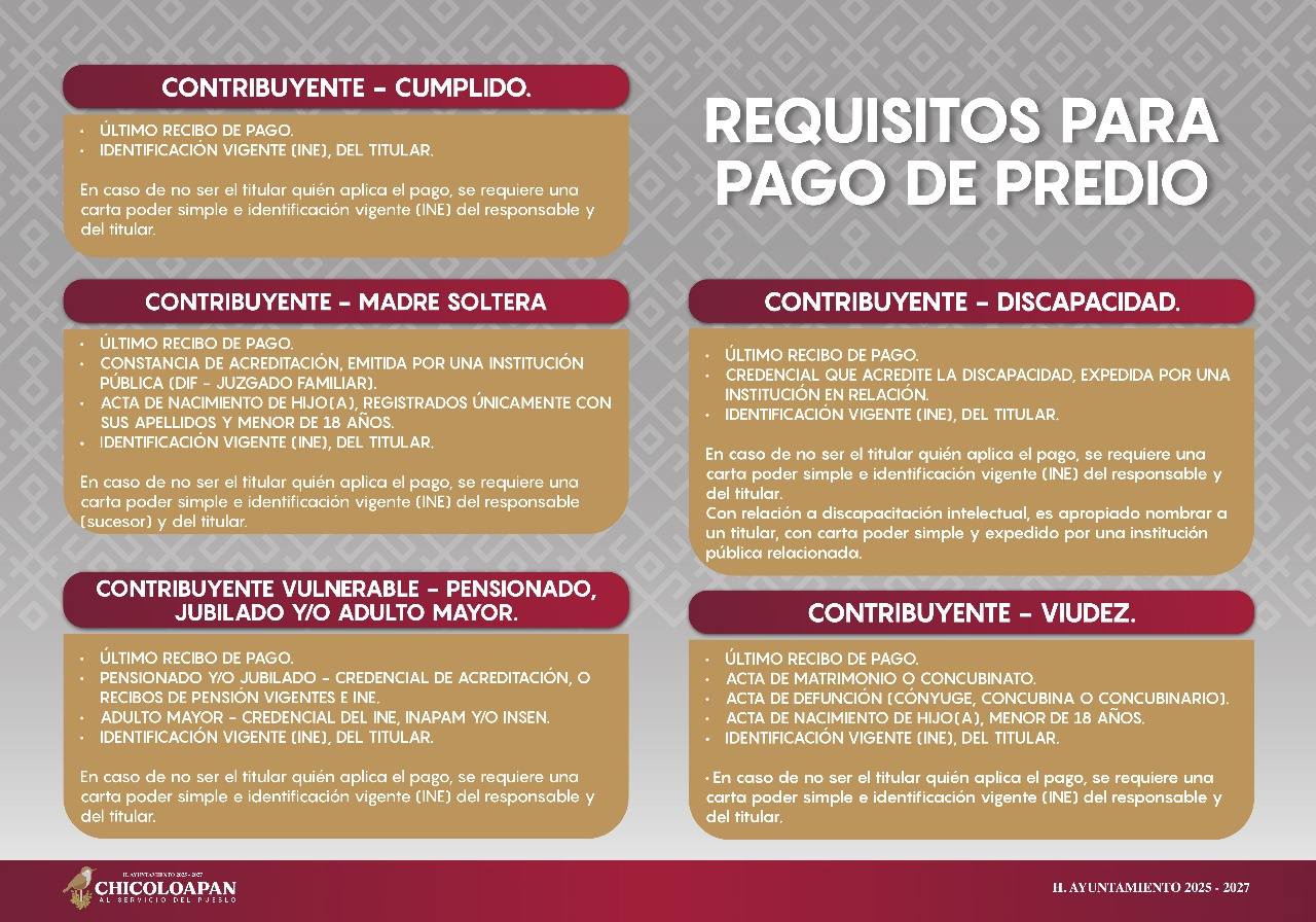 Gobierno de Chicoloapan informa sobre descuentos y requisitos para el ...
